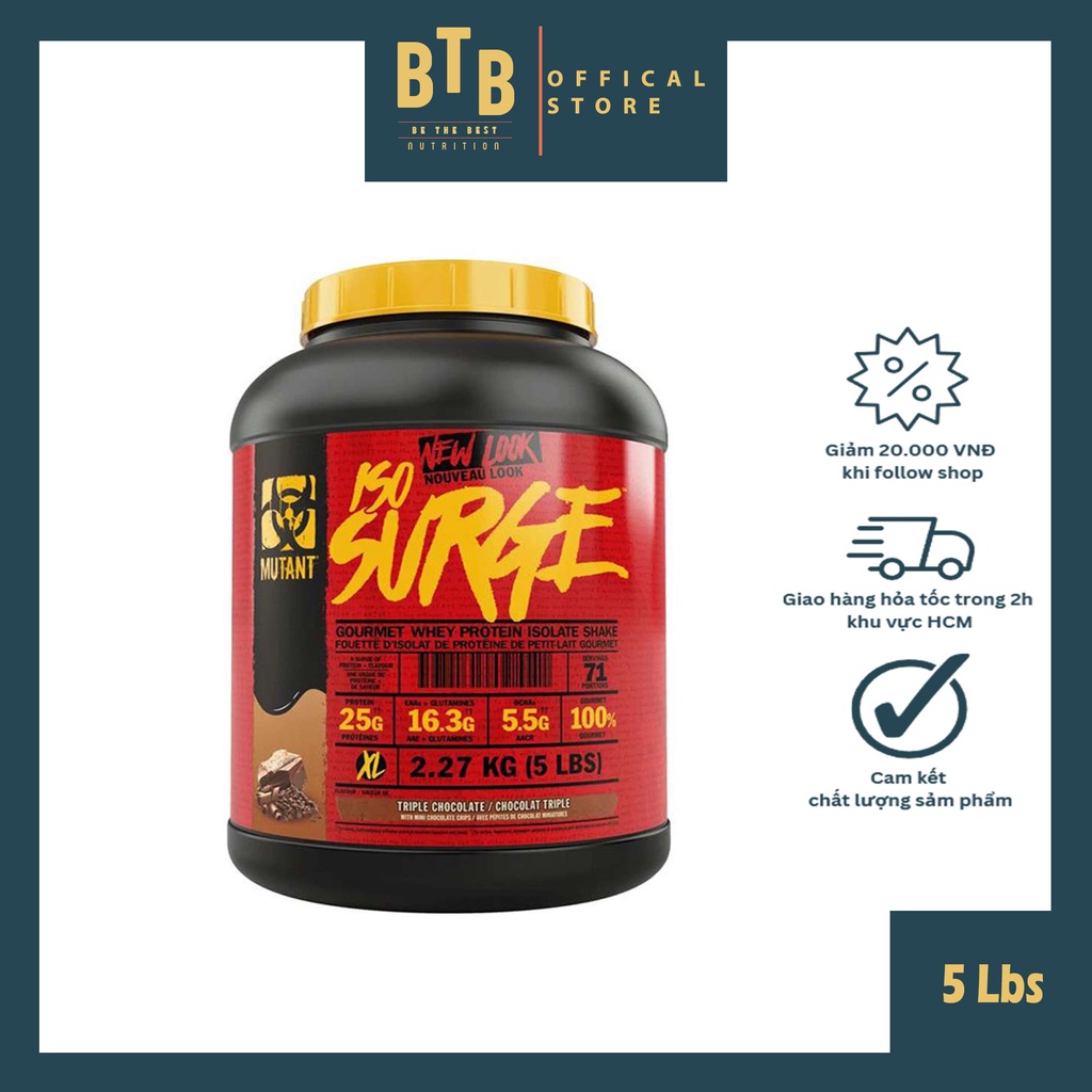 Mutant whey protein powder ISO SURGE 5LBS 00% whey protein isolate ...