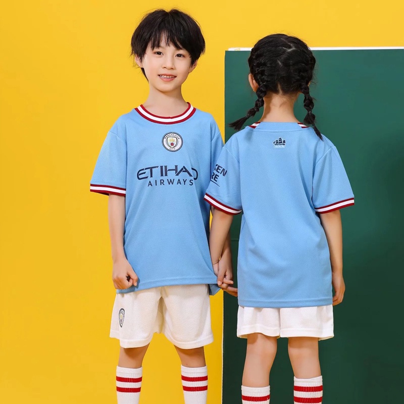 Manchester-City Jersey Set for Kids Summer Boys Girls Football Soccer ...