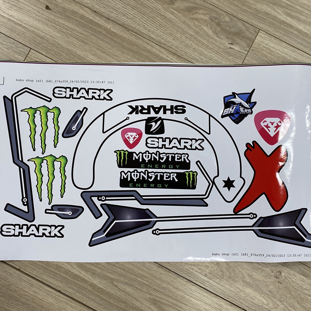 Shark Race Pro Lorenzo Decal for Fullface Hat (hat not included ...
