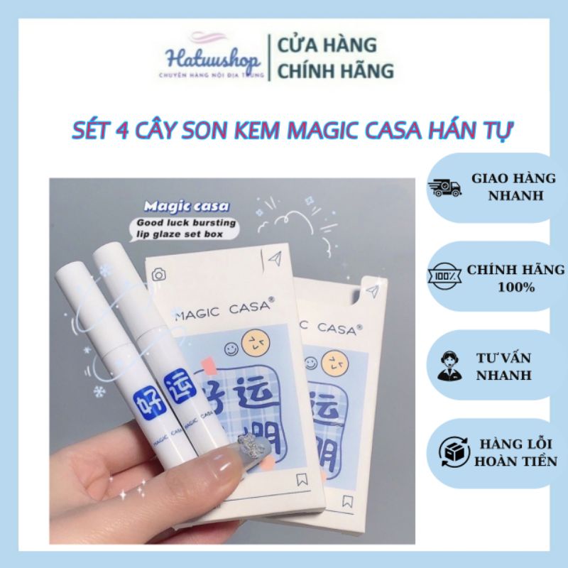 Set of 4 Magic Casa Super Matte lipsticks and soft lips (blue and white ...