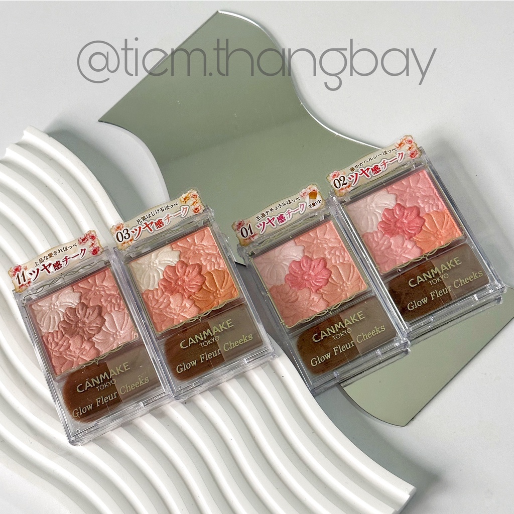 (Japanese Product) CANMAKE GLOW FLEUR CHEEK BLUSH (Colors 01, 02, 03 ...