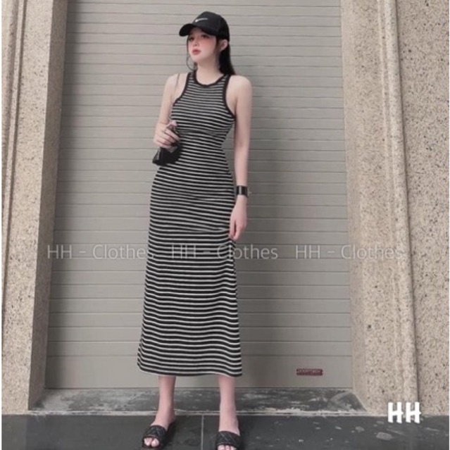 Black and White Horizontal Striped Bodycon Dress, Long Bodycon Dress ...
