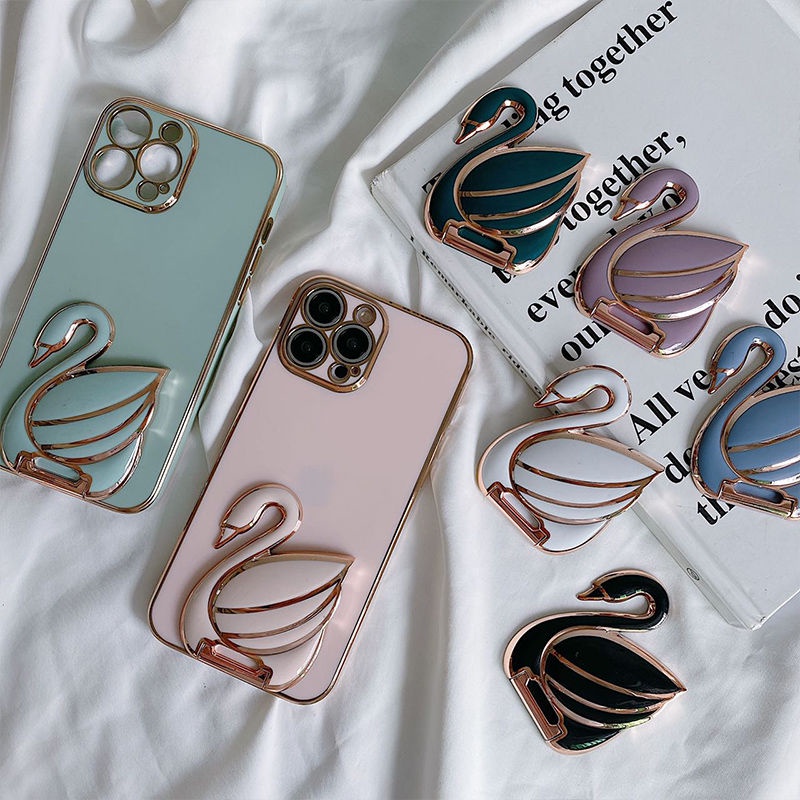 Phone Holder Electroplating Phone Case Holder Swan Phone Holder Back ...