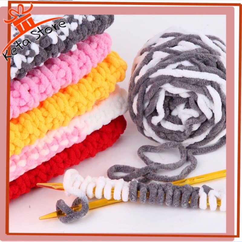 Velvet wool, milk cotton wool roll 100gram full color palette | Shopee ...