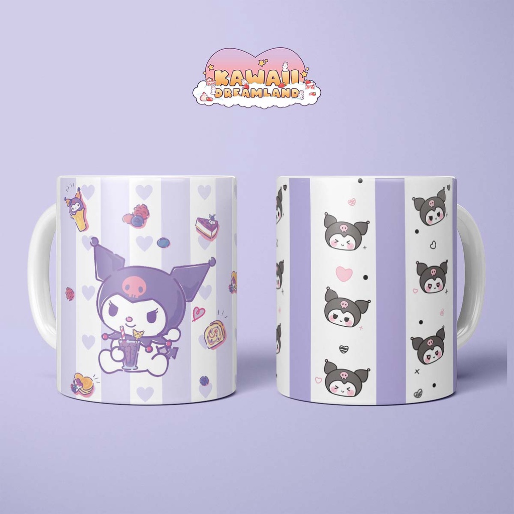 Cute drinking cup with cute Kuromi Sanrio image - cute drinking cup ...