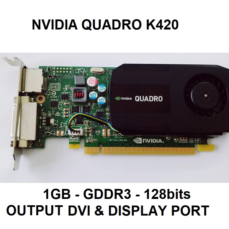 Nvidia Quadro 410, 600, K420, K600, K620, K1200 video Card, genuine ...