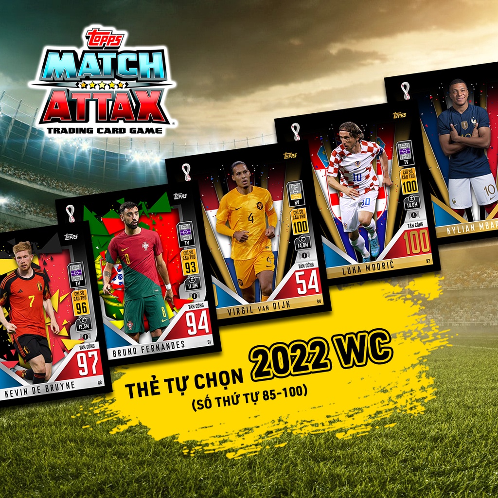 Player Card Printed Match Attax 2022 World Cup of Your Choice (No. 85 ...