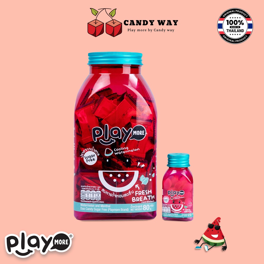 Giant Watermelon Playmore Candy - 80g Jar - Sugar-Free Lollipop - 2024 ...