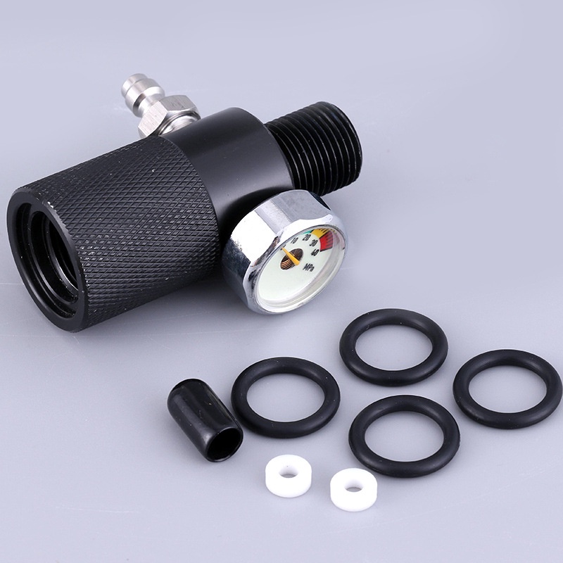 40mpa inflation adapter with male head and pressure gauge, luminous ...