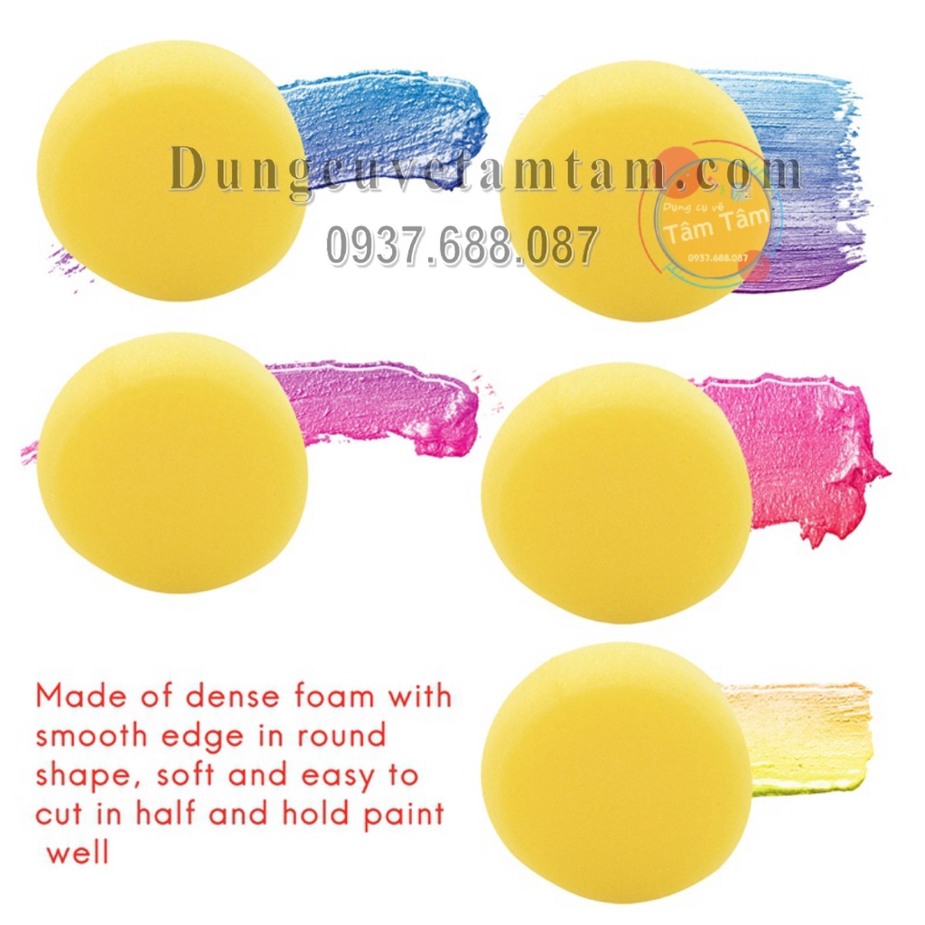 [ Tam Tam drawing tools ] Round sponge - Smooth clay, ceramic ...