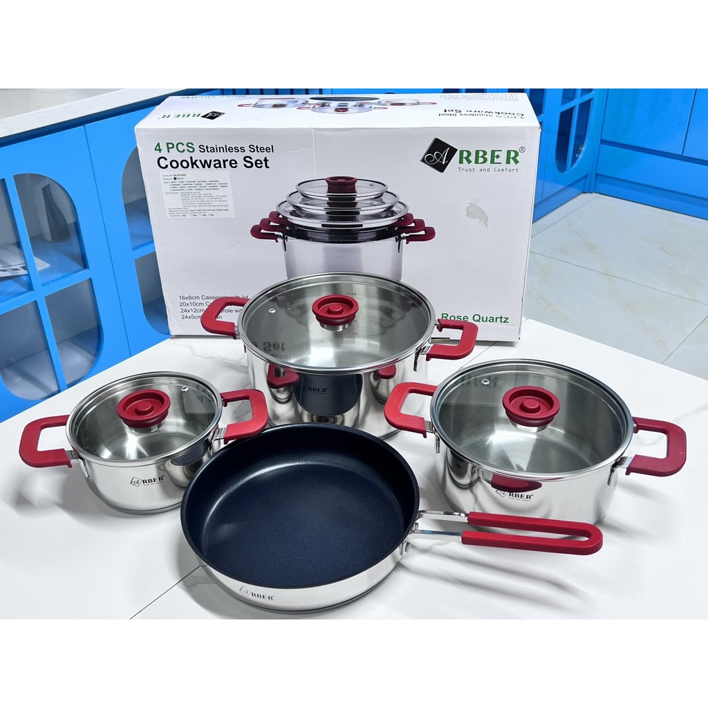 Arber ROSY 4-piece pot set | Shopee Malaysia