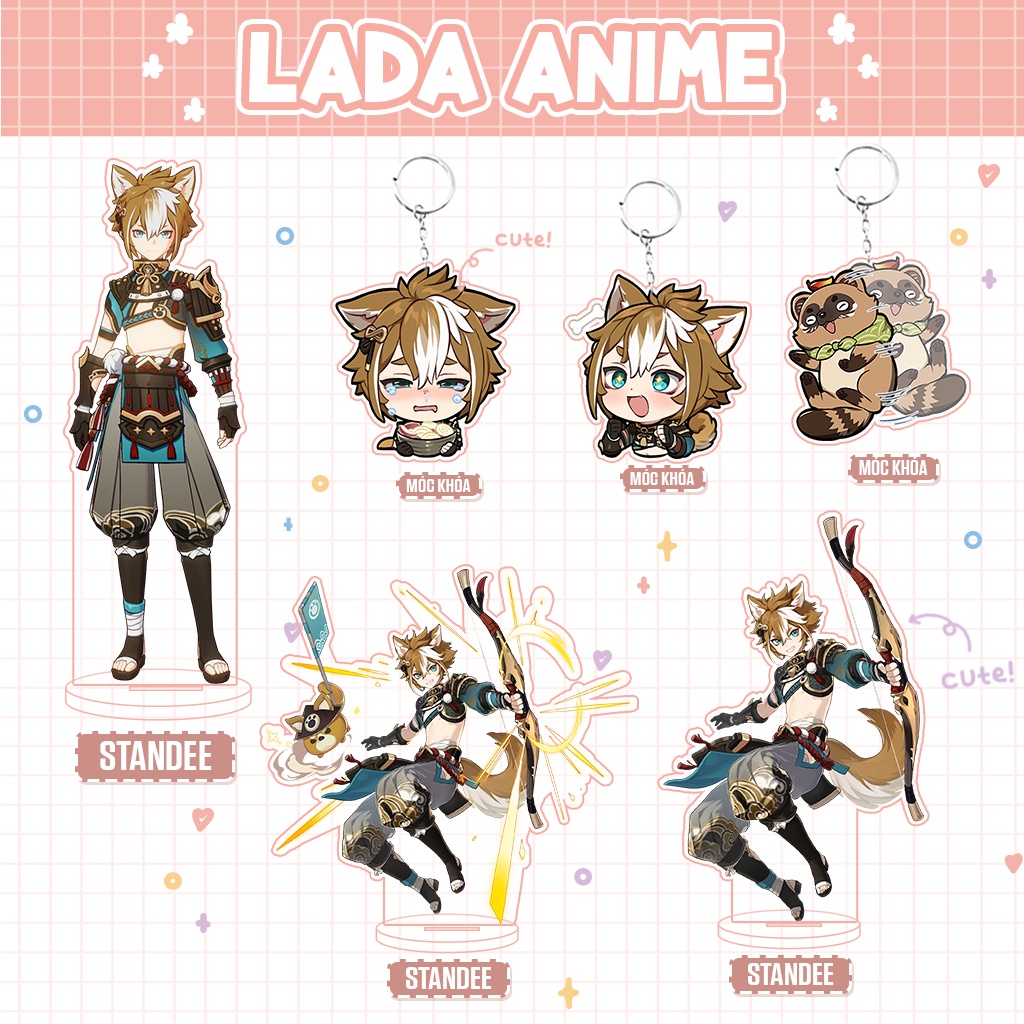 Gorou Genshin Impact Lada anime Cute Desktop standee Model Keychains ...