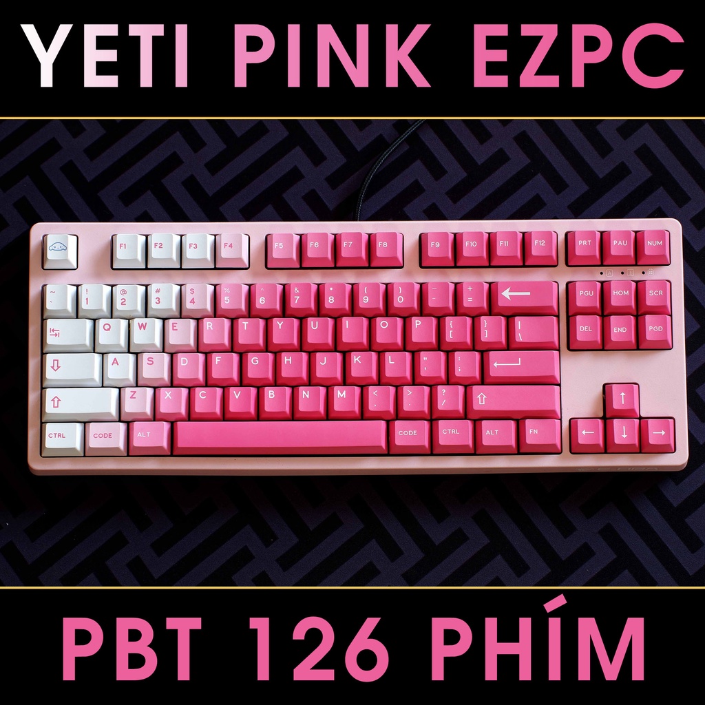Keycap for Yeti Pink Cherry Profile Thick PBT Mechanical Keyboard 129 ...