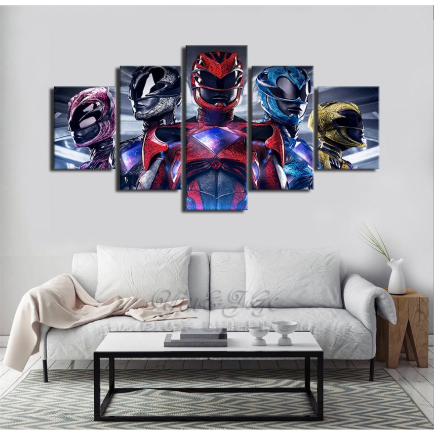 Set of 5 canvas paintings of 5 superhero brothers Zyuranger (Mighty ...