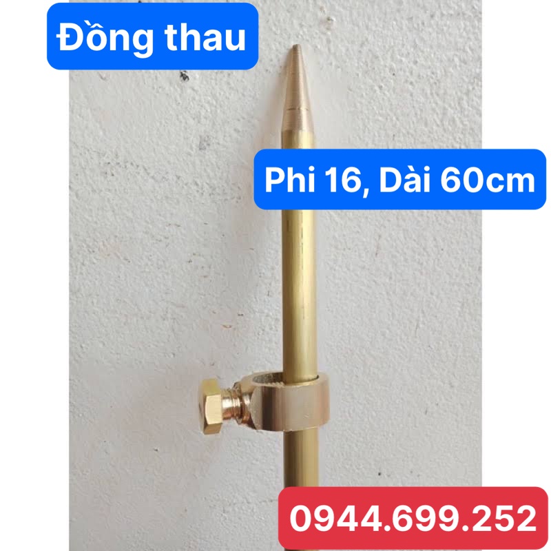 Lightning rod, Ground rod made of solid brass Phi 16, Length 60cm ...