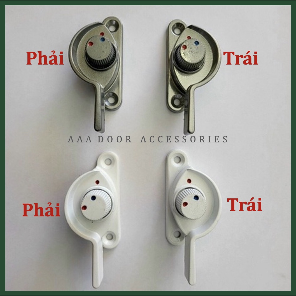 Red and blue clamshell lock for aluminum sliding door (white, silver ...