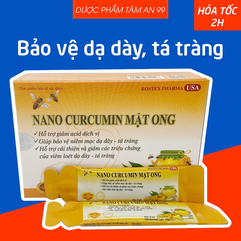 Nano Curcumin honey helps protect the stomach, reduces duodenal ulcers - Box of 15 packs (Nano ...