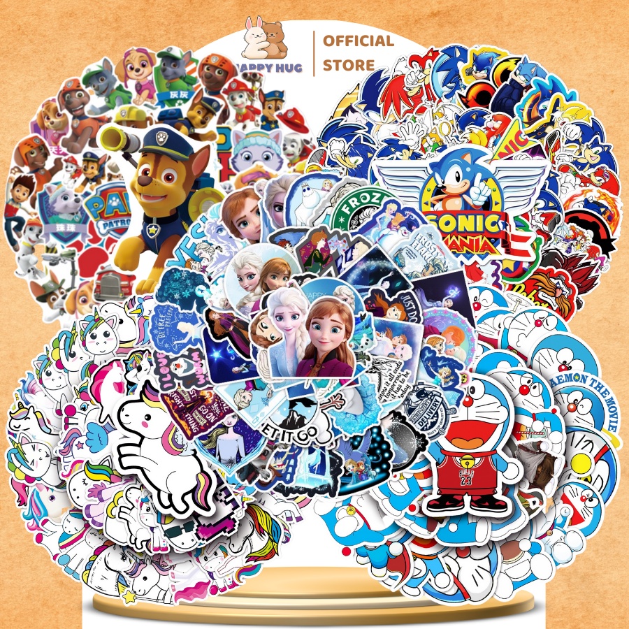 Sticker set of Elsa, rescue dog, Doraemon, superhero, Sonic, Pony, cute ...