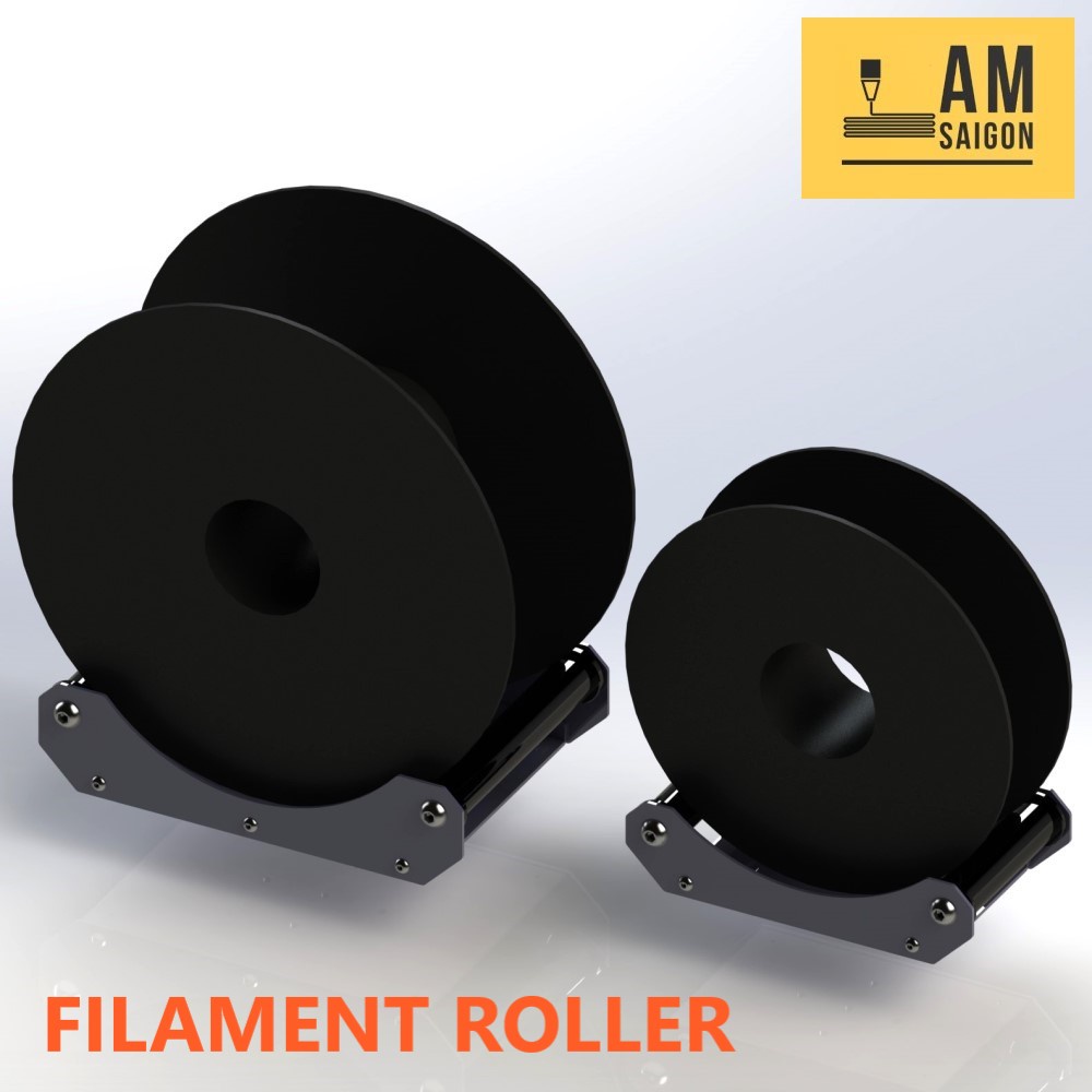 3d Printed plastic roll holder 1Kg 3Kg Roller bearing powder coated ...