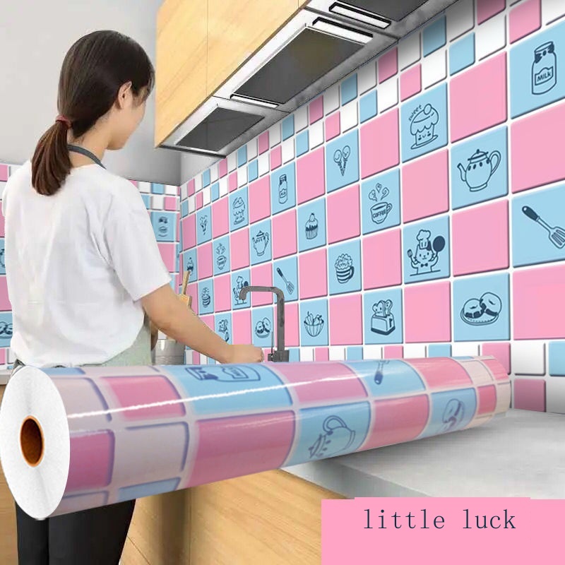 Ready Stock-60cm*5M/Aluminum Foil Oil Stickers Kitchen wallpaper dapur ...