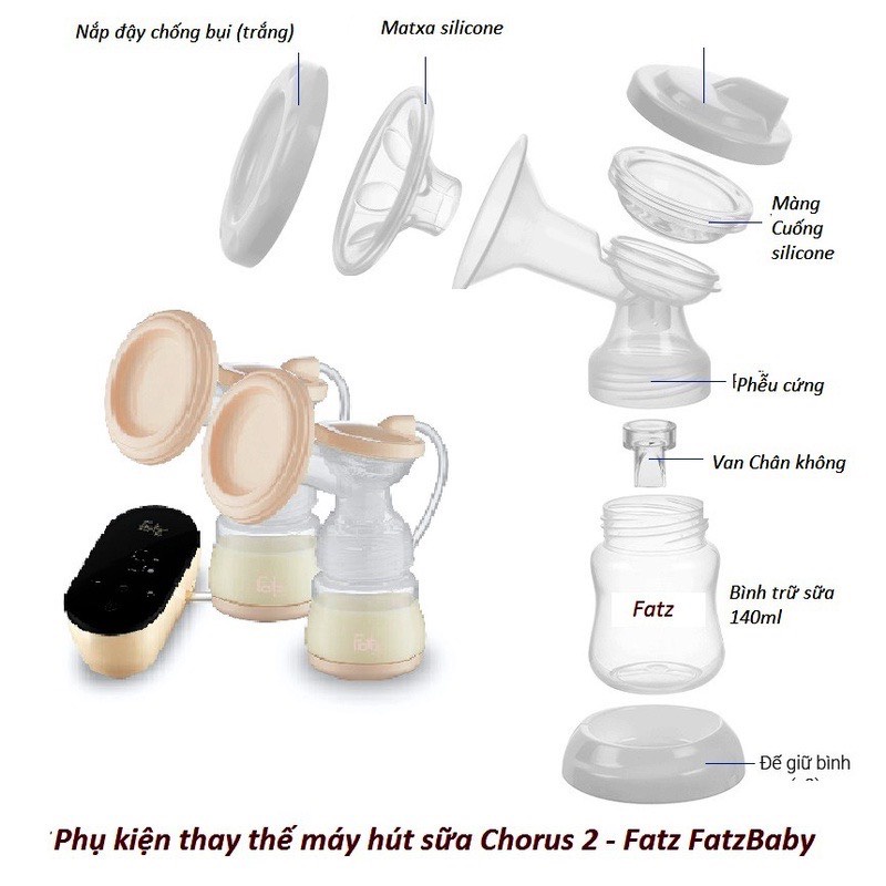 Fatz double electric breast pump accessory set (Chorus 1/2/3/4 series ...