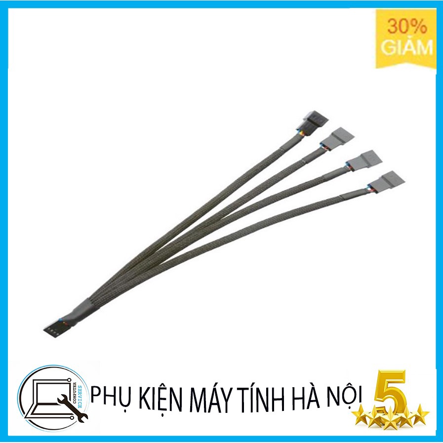 Mesh Covered 4 Pin PWM Jack Splitter Wire 27cm Long - For Radiator Fan ...