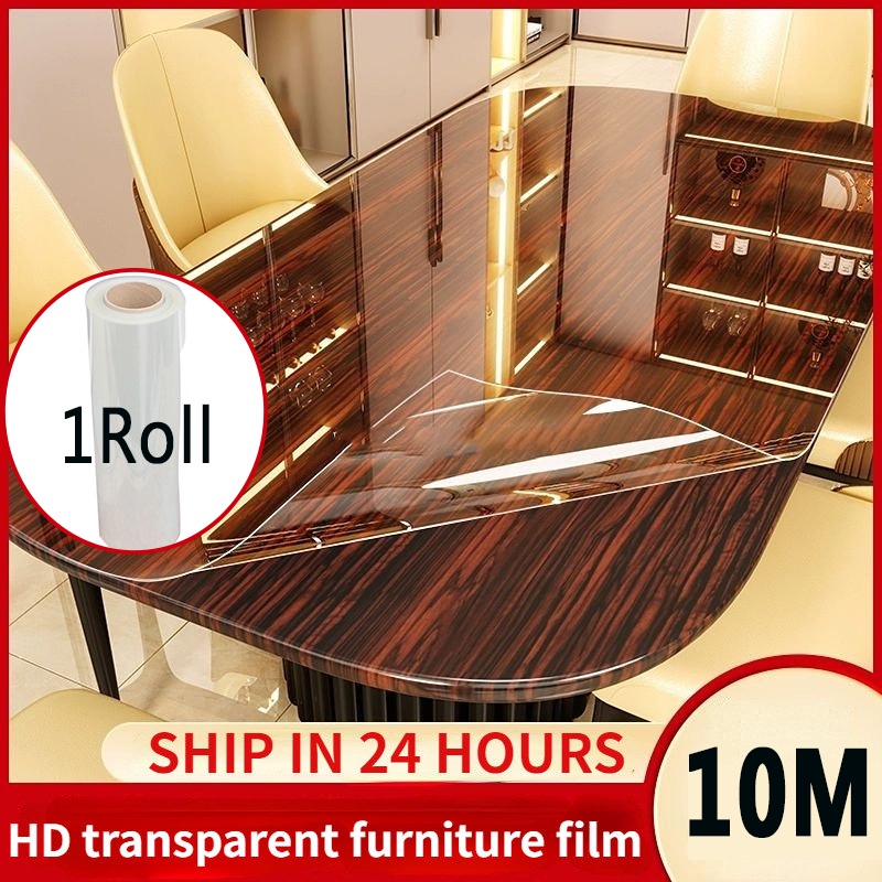 【1roll 10M】HD Transparent Self-Adhesive Kitchen Table Mask Furniture ...