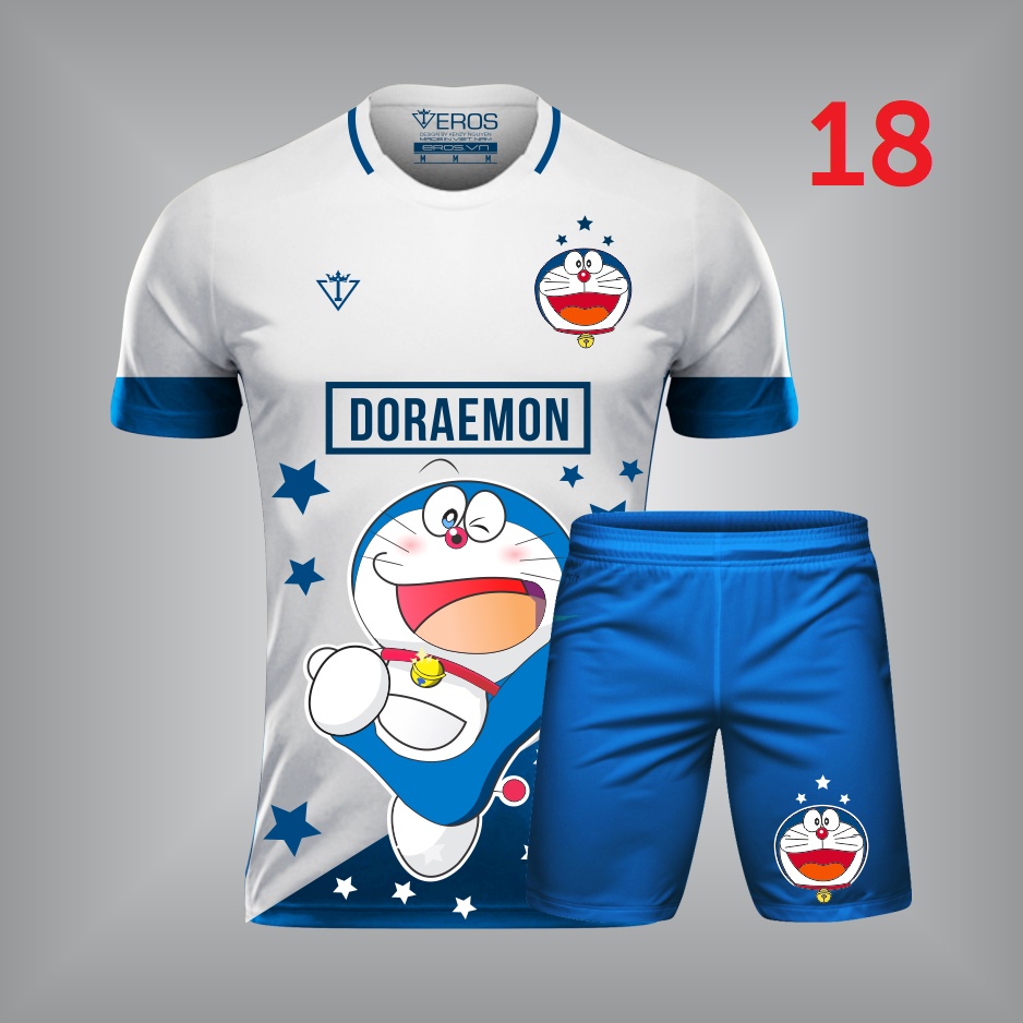 Eros design DR18 white DOREMON football kit | Shopee Malaysia
