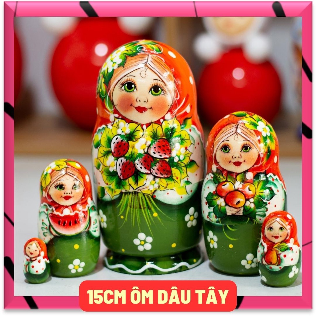 (VERY Cute) MATRYOSHKA 5-LAYER RUSSIAN DOLL SET 15CM "MISA Hugging ...