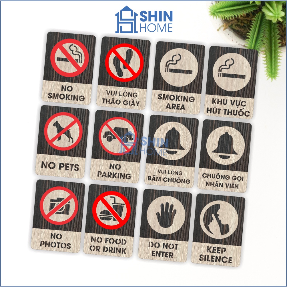 20 commonly used wooden prohibited signs, no smoking signs, no glue ...