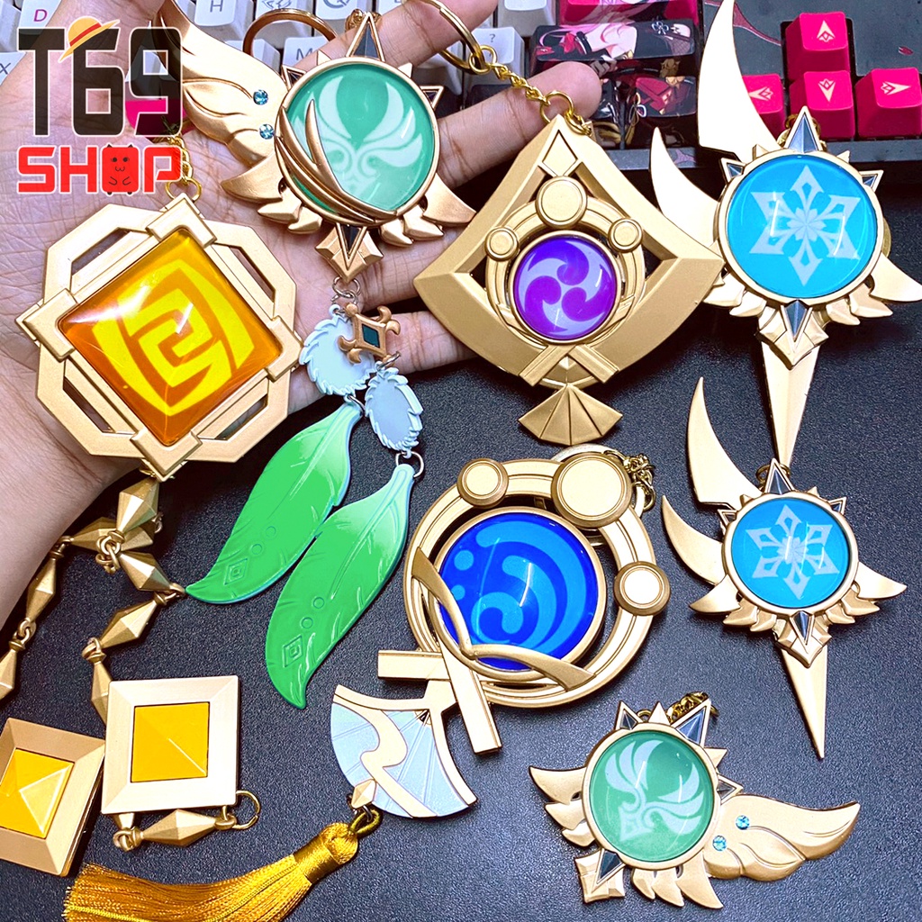 [Special Type] Vision elemental metal keychain game Genshin Impact ...