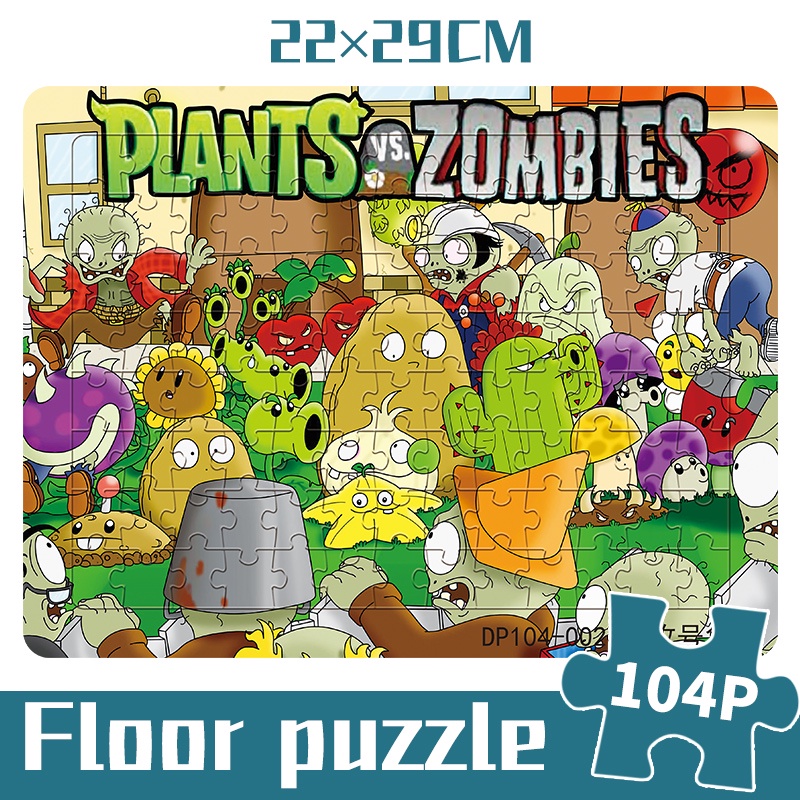 Plants Vs. Zombies Dinosaurs 104 Pieces Educational Children's Puzzles ...