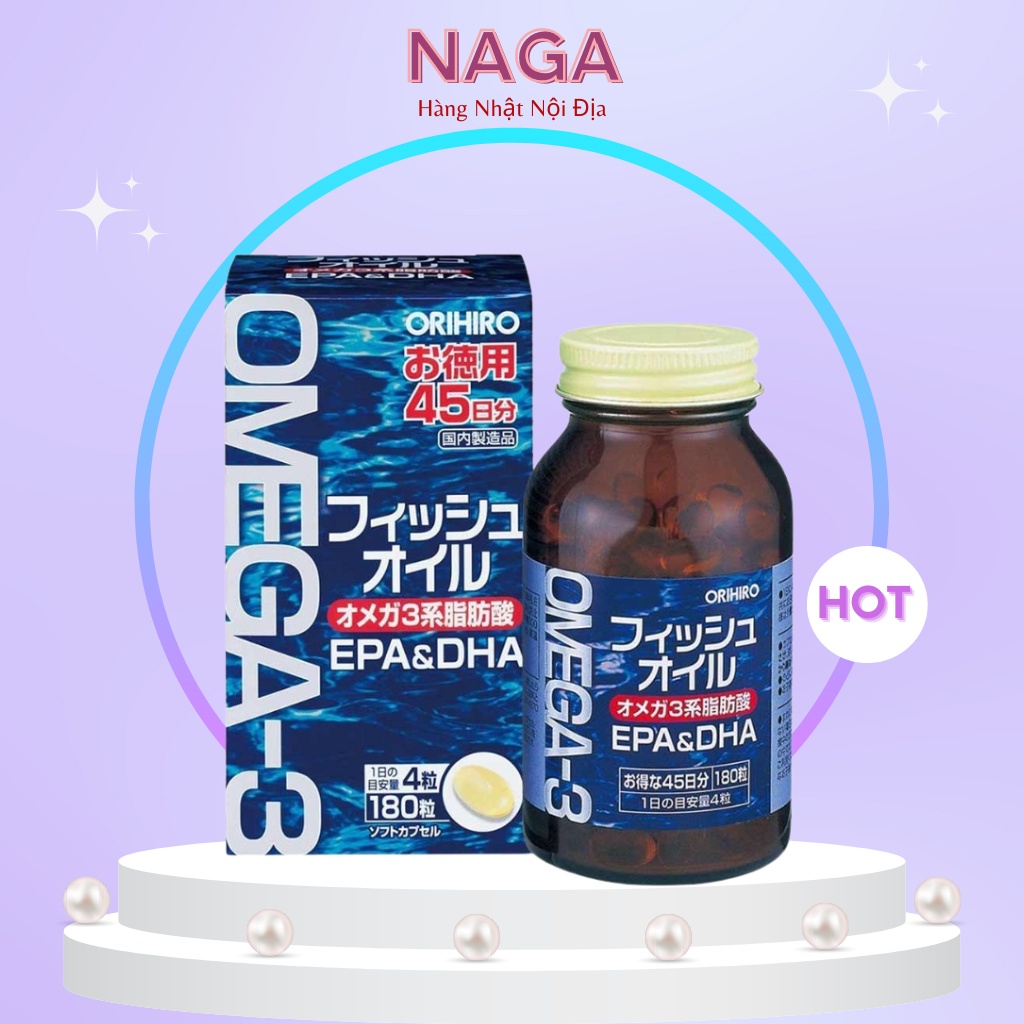 Omega 3 EPA & DHA ORIHIRO FISH OIL - Japan (Box of 180 tablets ...