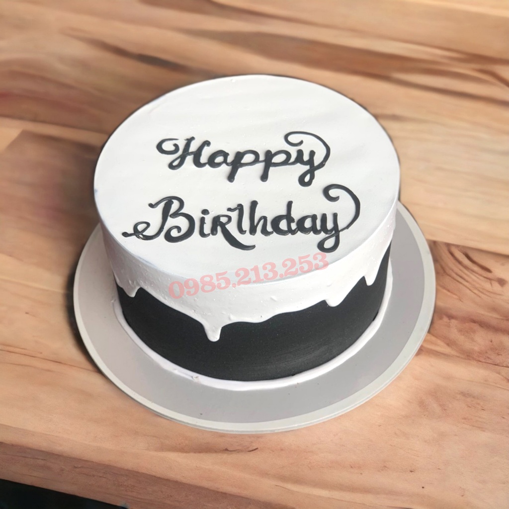 Happy birthday fake cake, black and white cake, takes beautiful photos ...