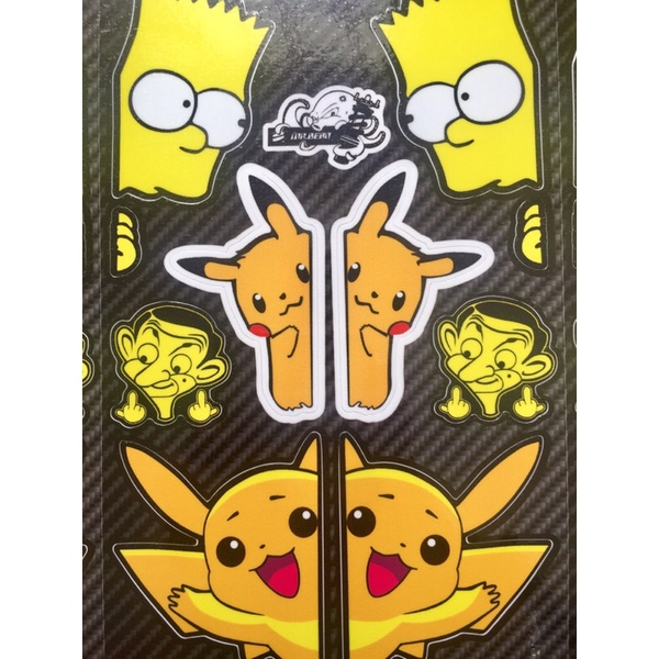 Original sheet of Simpson Pikachu with 8 pictures. Waterproof Sticker ...