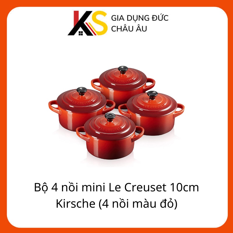 Set of 4 Le Creuset 10cm Kirsche mini pots (4 red pots) | Shopee Malaysia