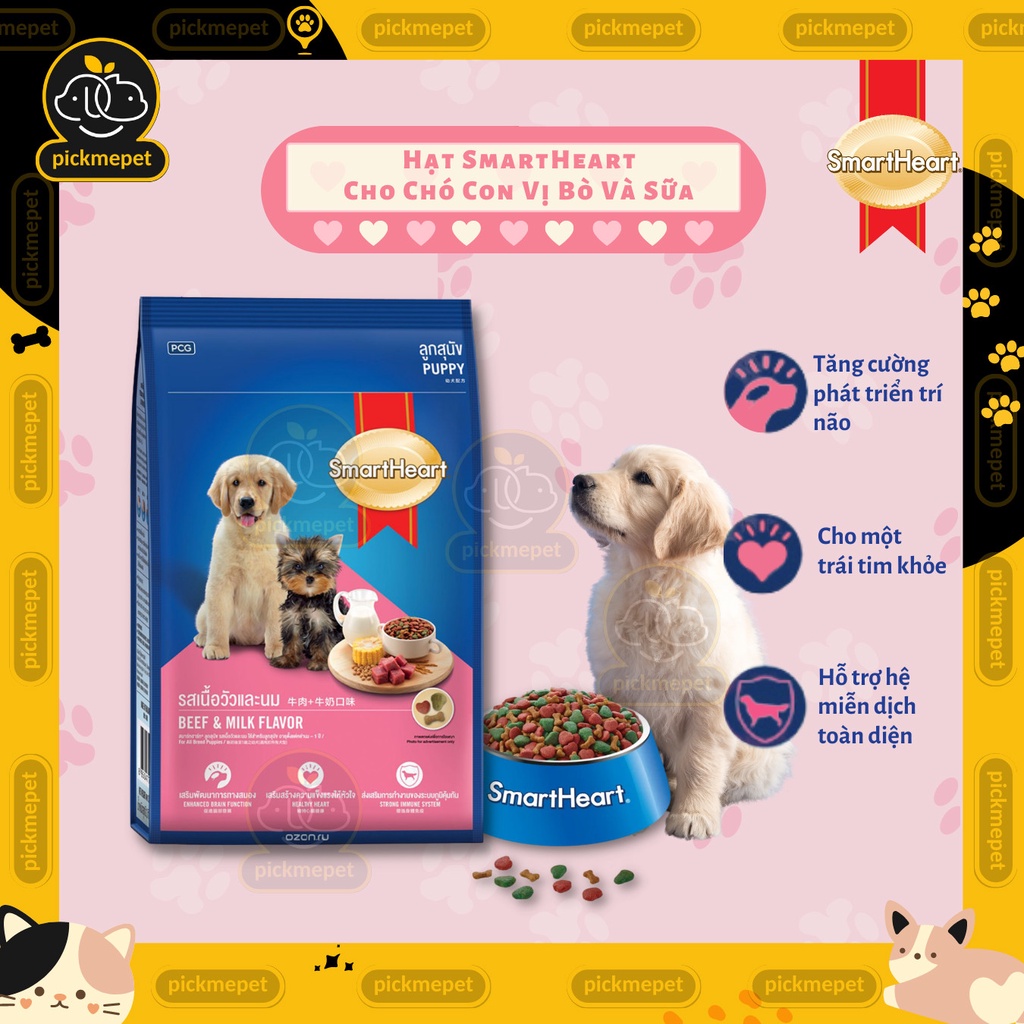 Smartheart Seeds | Smart Heart Puppy for Puppies Beef Flavor & Milk 1 ...