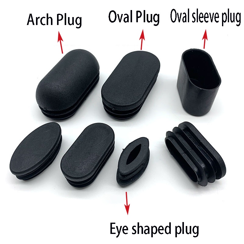 Black Plastic Pipe Plugs Oval/Arch/Eye Shaped Stainless Steel Plugs ...