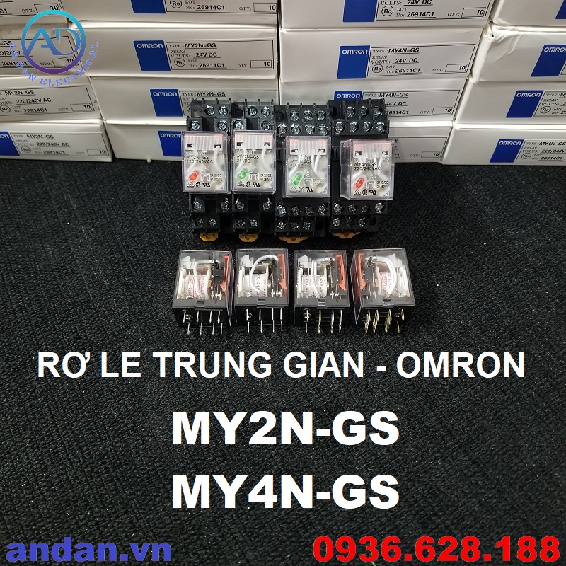 Omron intermediate Relay, Relay MY2N-GS (8 small flat pins) MY4N-GS (14 small flat pins) AC220 ...