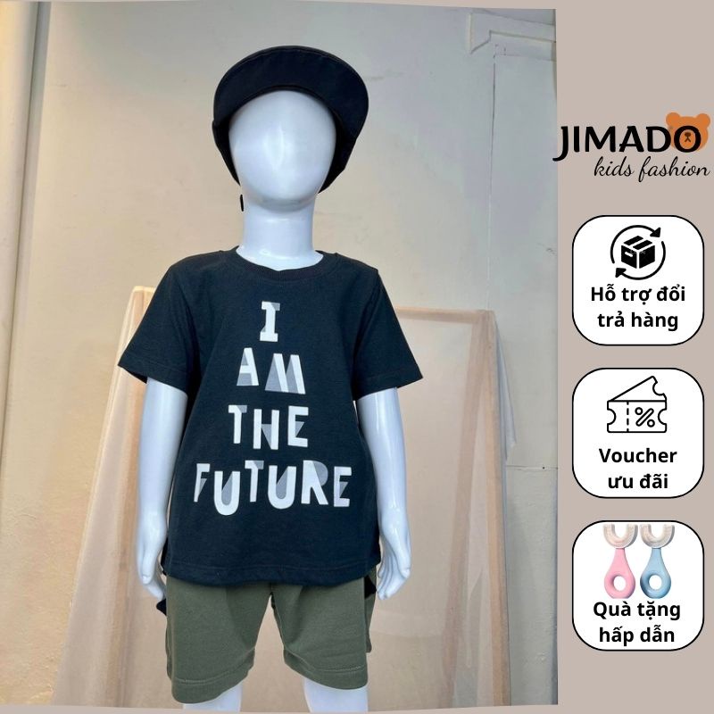 Boys clothes set I AM THE FUTURE mix cotton fabric super good fish skin ...
