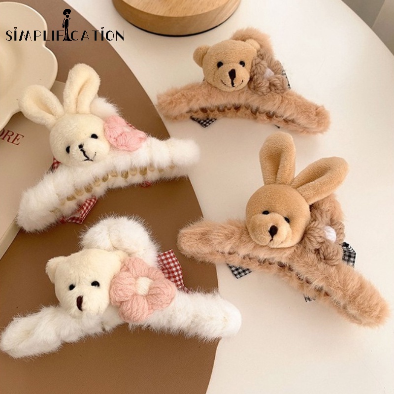 Crab Clip, Cute Teddy Bear Clip, With Korean Style Bow | Shopee Malaysia