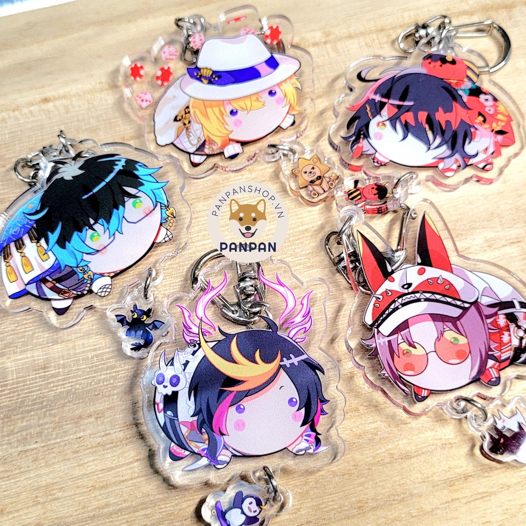 Deluxe Luxiem VTuber hanging keychain + mini hook (6cm) Ike Eveland ...