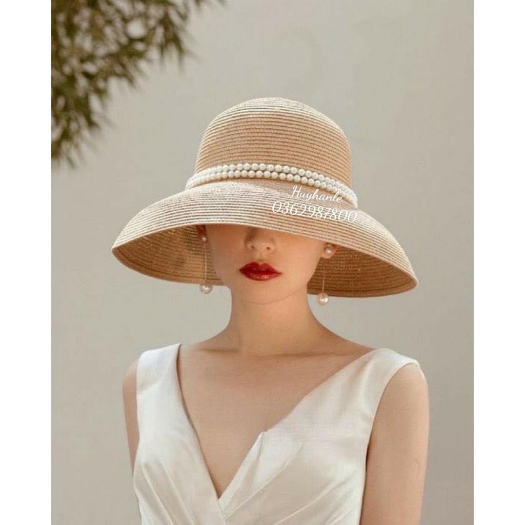 2-row pearl-embellished bell sedge hat, thick product (wholesale sll ...