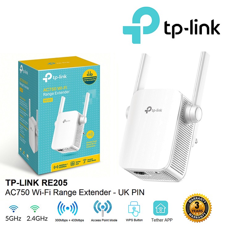TP-Link RE205 AC750Mbps Dual Band Wifi Extender | Shopee Malaysia