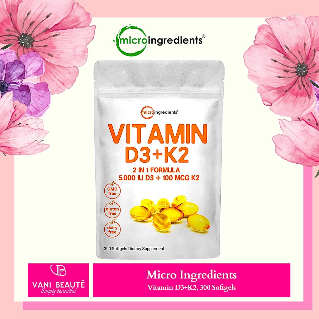 Micro Ingredients Vitamin D3K2 tablets, bag of 300 tablets | Shopee ...