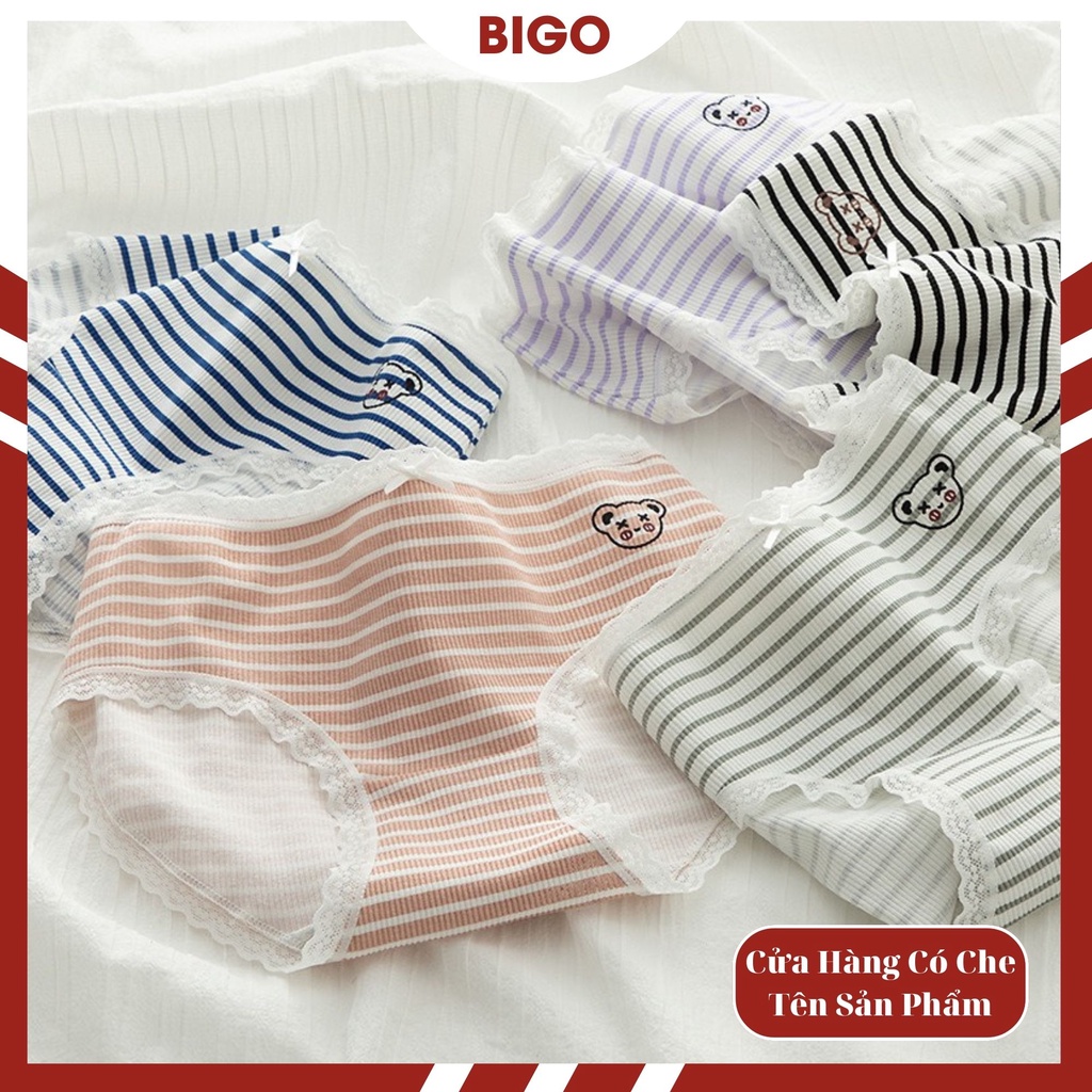 Chip Pants, Horizontal cotton Women'S Underwear With A Pretty Bow, Wavy ...