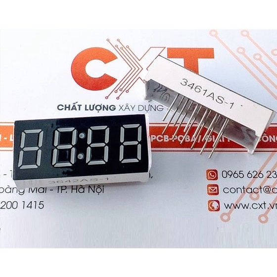 7-segment LED 0.36 Inch 4 digits red K generic 3461AS Clock Display ...