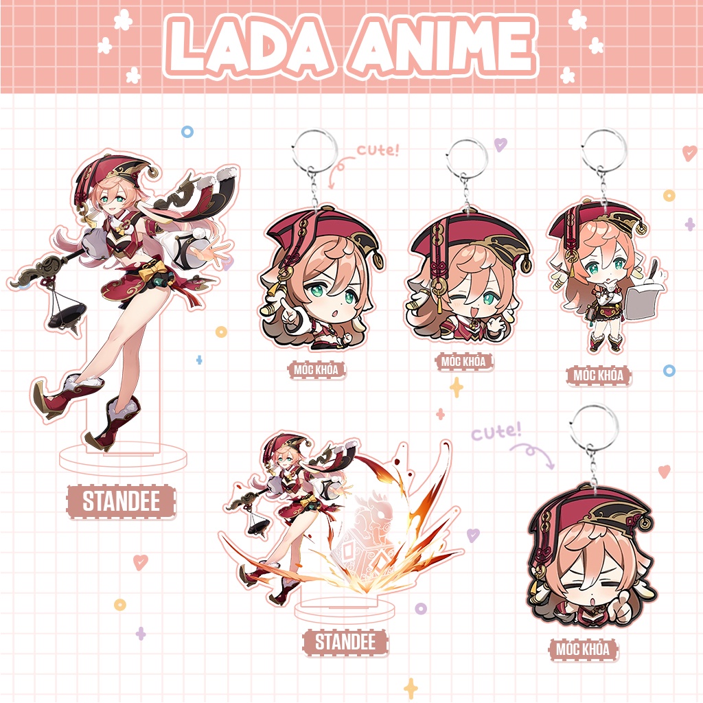 Yanfei Genshin Impact Lada anime Cute Desktop standee Model Keychains ...