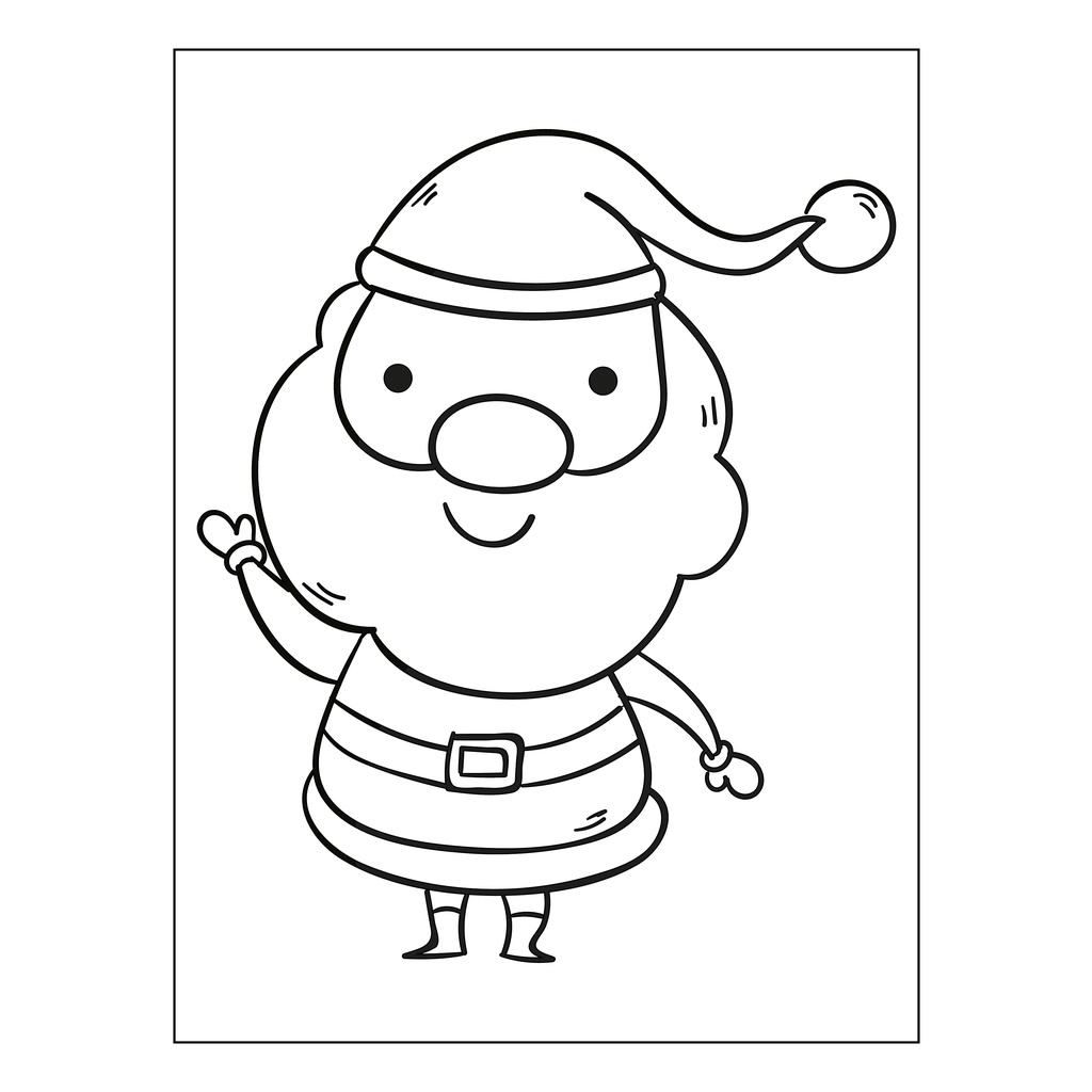 Set Of 30 Cute Funny Santa Claus Christmas Coloring Pictures Size A4 ...