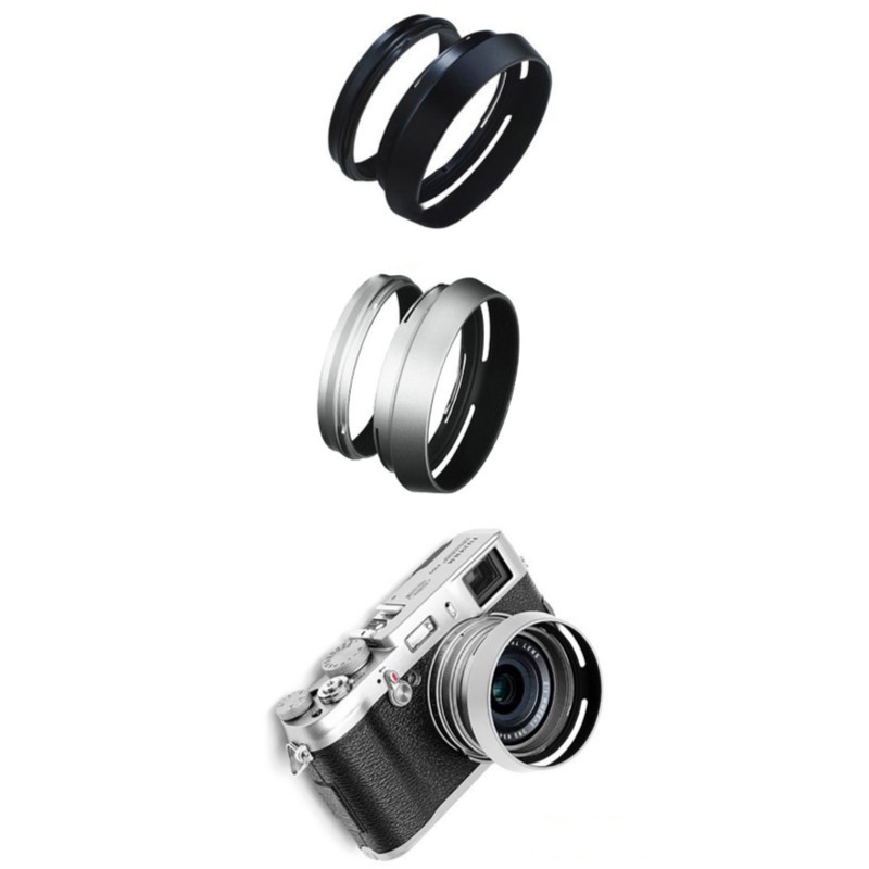Metal Lens Hood + 49mm Thread Adapter Ring for Fujifilm Fuji X100F ...